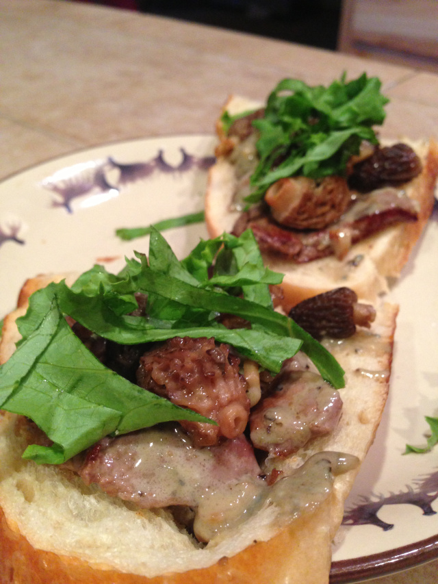 preparing a king bolete for dinner